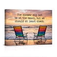 Beach Chairs Sunset With Inspirational Quote The Answer May Not Be At ...