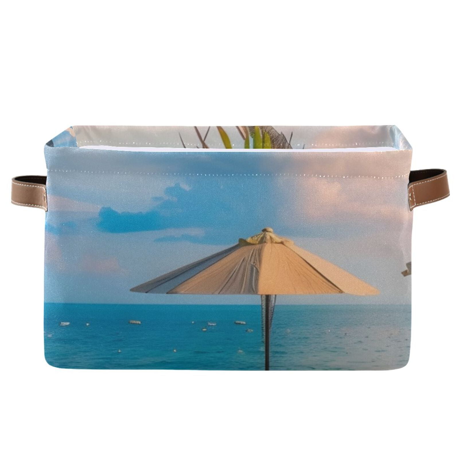 Beach Chairs Trees Sky Storage Bins Baskets With Handles Storage Box ...