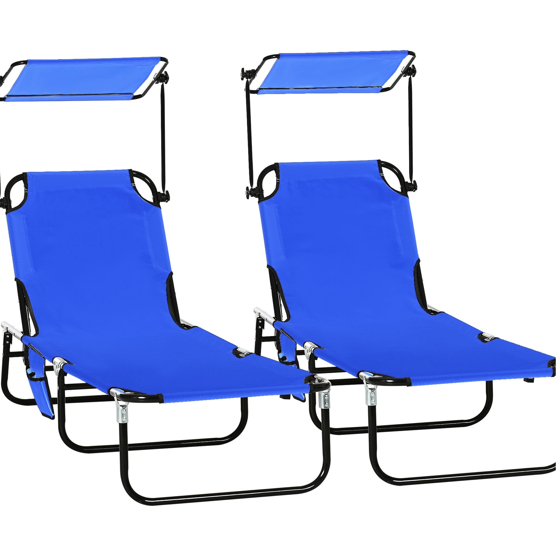 Beach Chaise Lounge Set | 5 - Position Adjustable Back | Blue Steel ...