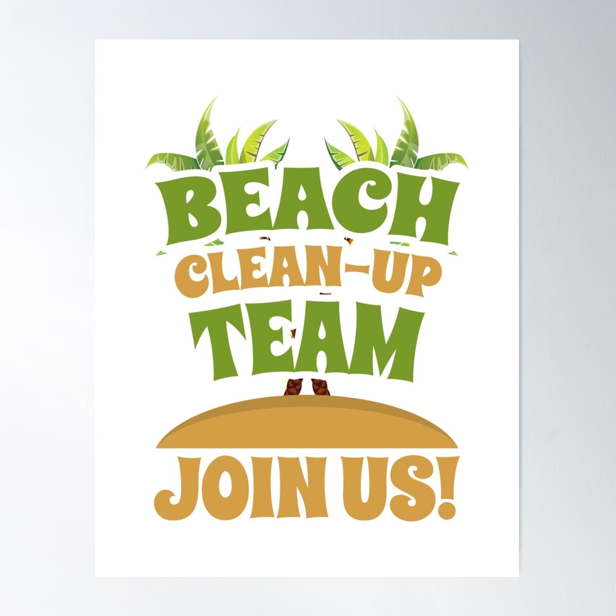 Beach Clean-Up Team - Join Us! Coast Cleanup Poster Wall Art, Modern ...