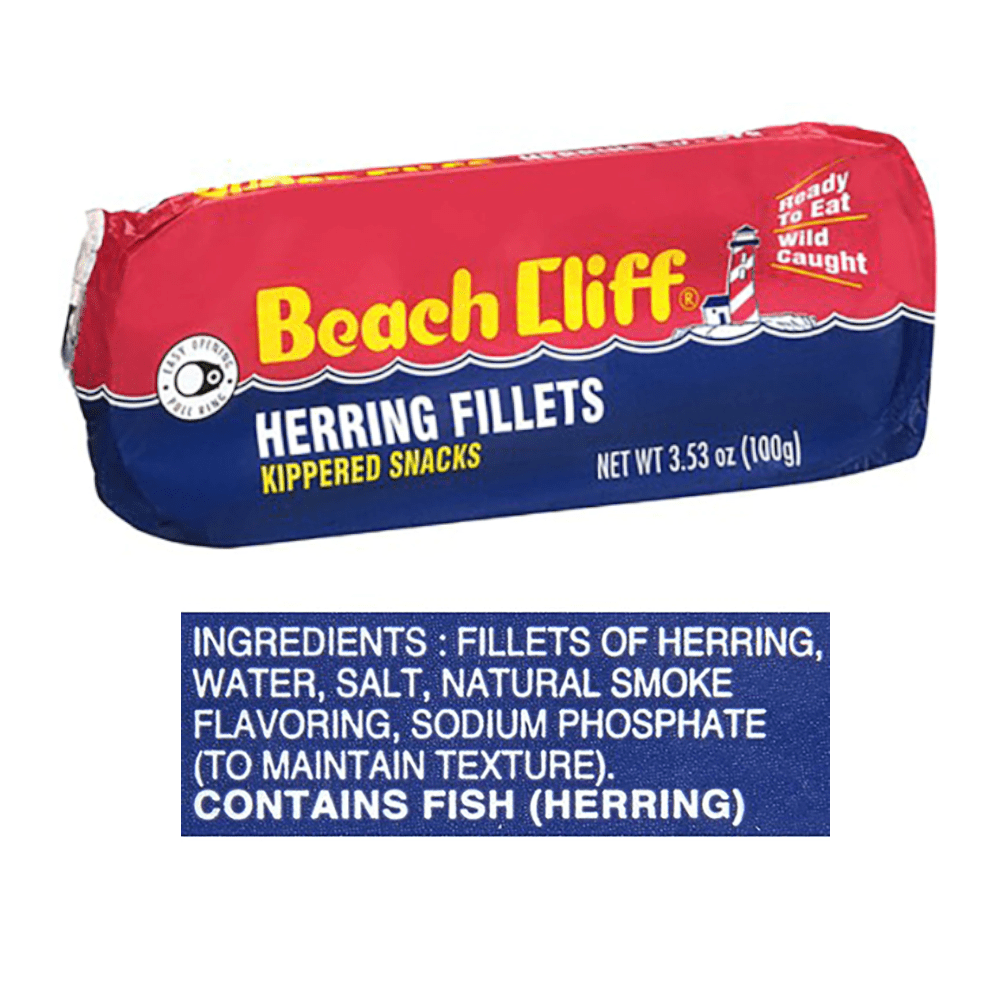 Beach Cliff Seafood Tin - Kippered Herring Fillets, 3.53-oz (2 pack ...
