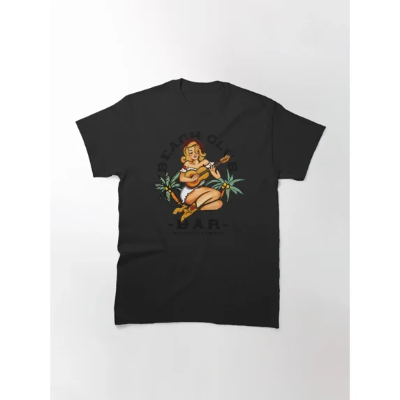 Beach Club Bar Retro Pinup Guitar Girl Nautical Graphic Tee Unisex T ...