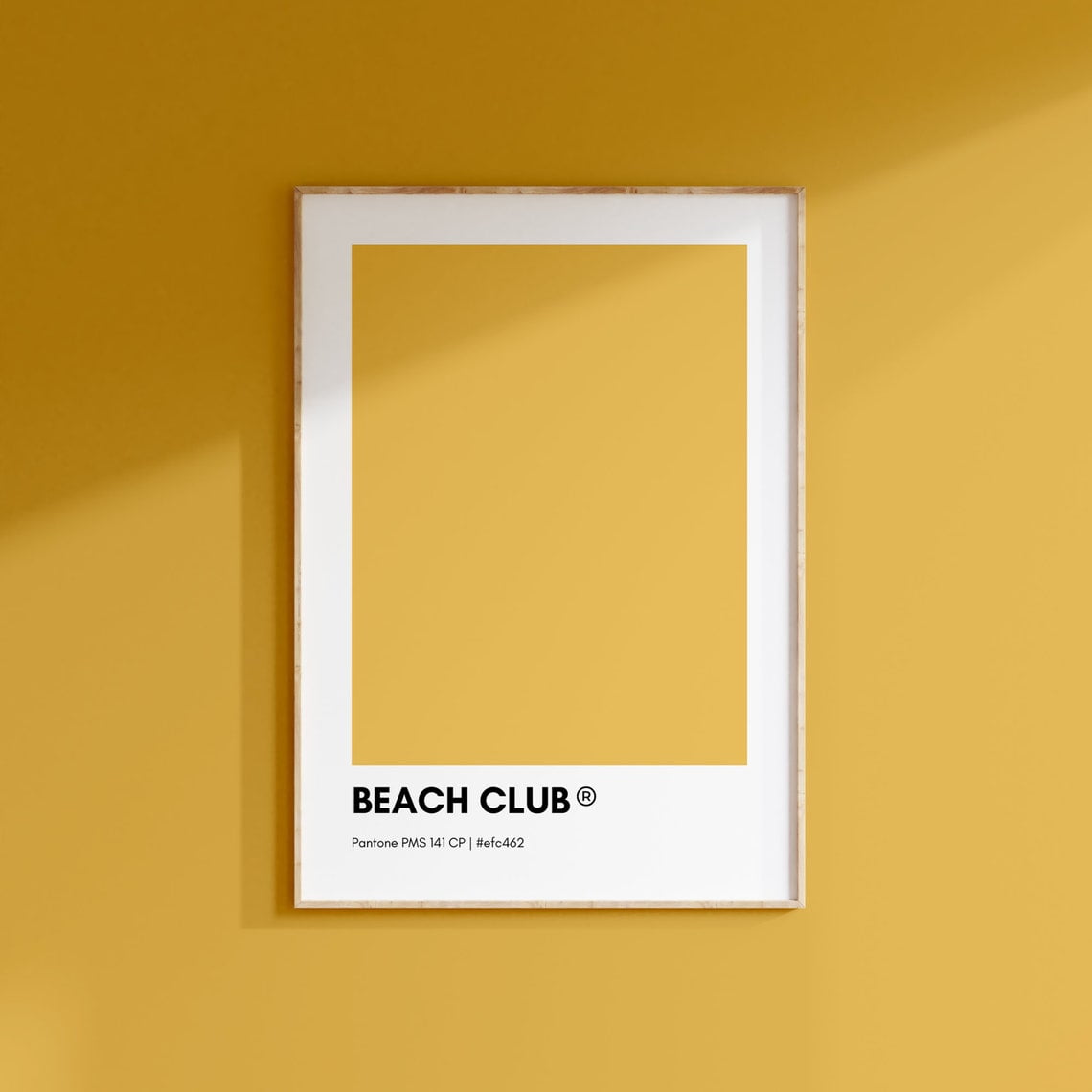 Beach Club Pantone, Yellow Pantone Print Poster, Yellow Pantone Wall ...