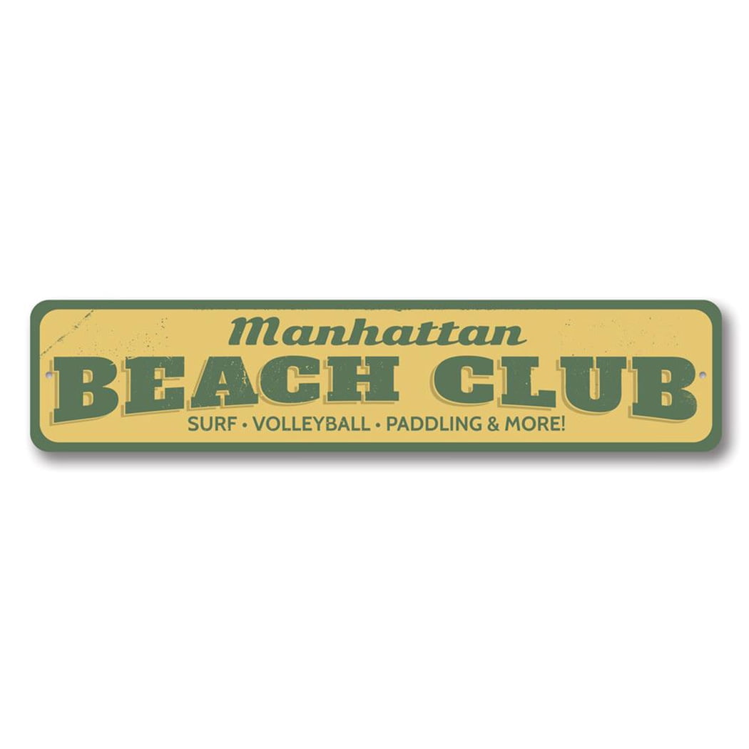 Beach Club Sign, Beach House Sign, Surf Volleyball Paddling Beach ...