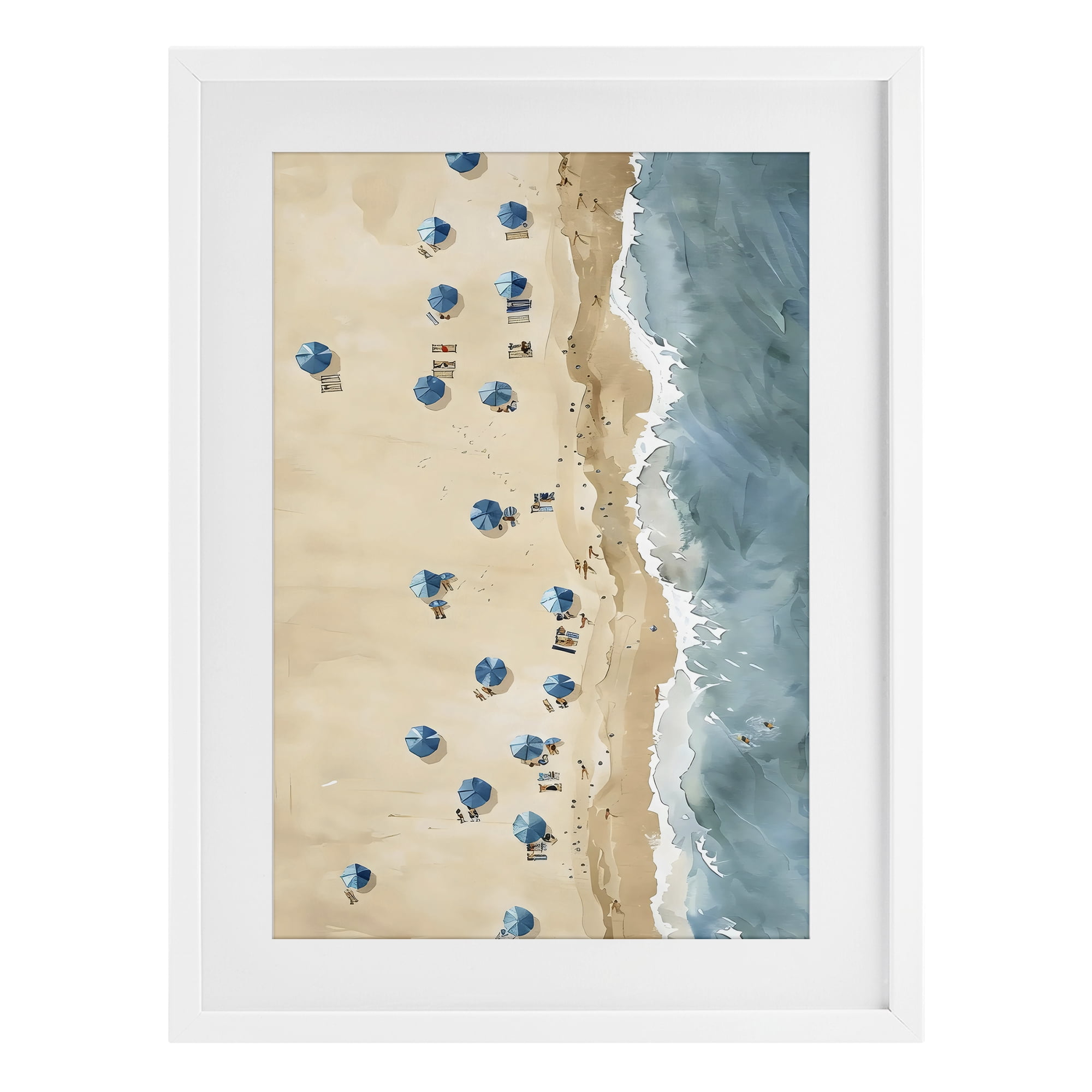 Stupell Industries Beach Club Vacation White Framed Print Under Glass ...