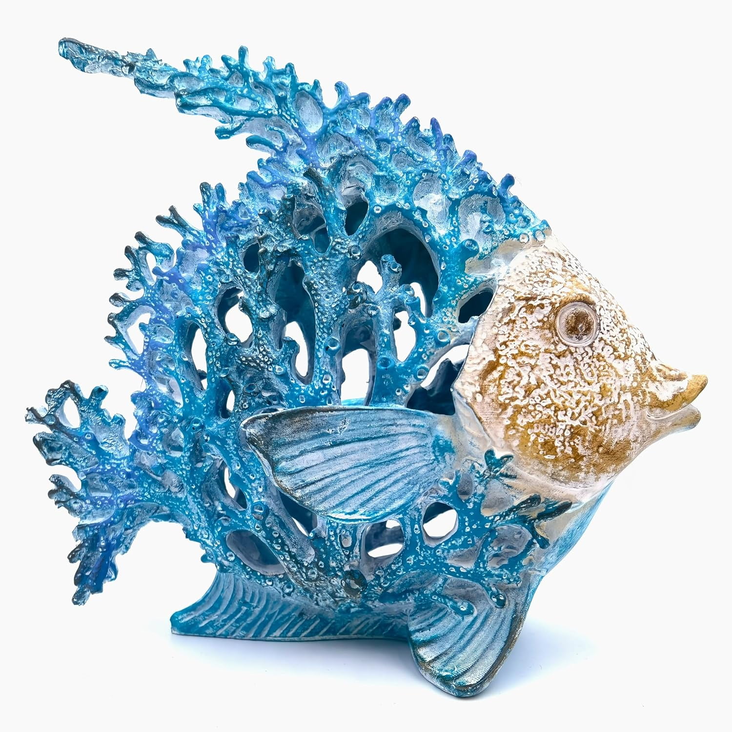 Beach Coastal Decor Coral Reef Angelfish Home Office Desk Decor ...