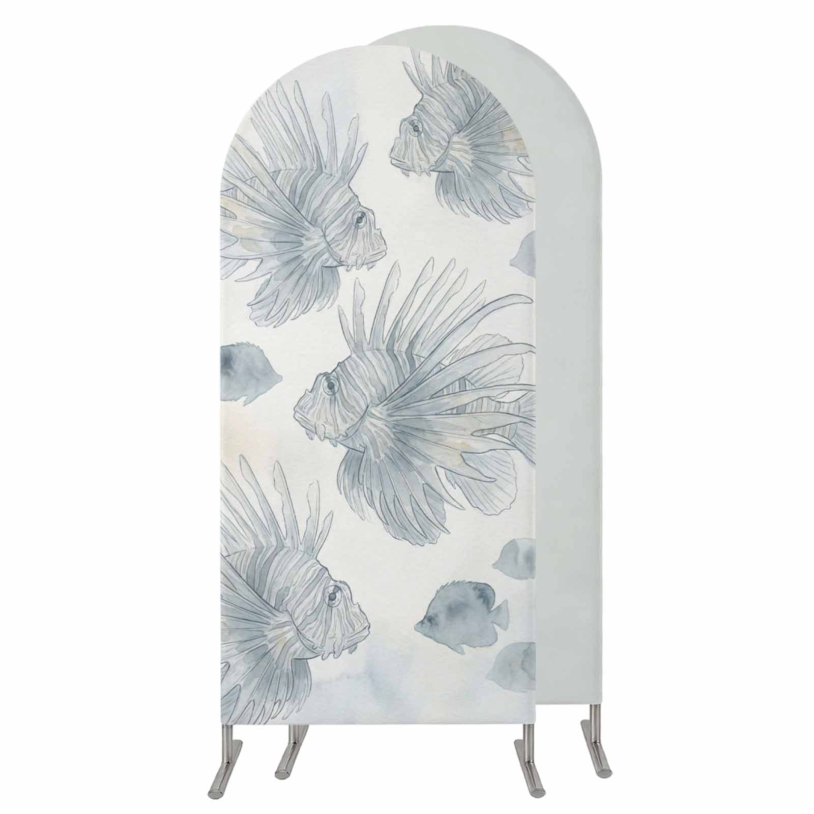 Beach Coastal Fish Wedding Arch Cover, Stretchy Spandex Arch Backdrop ...