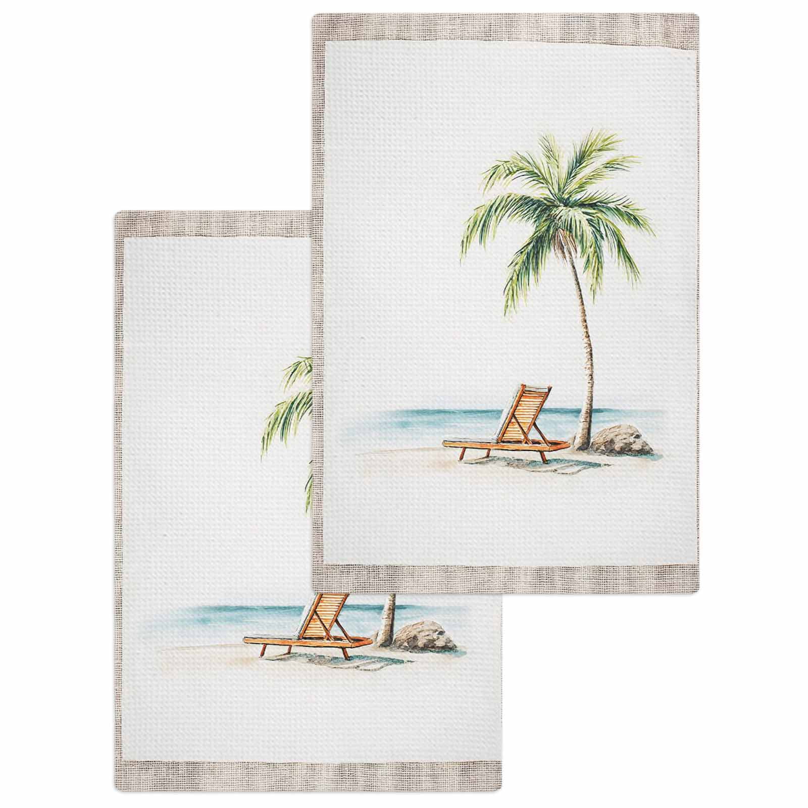 Beach Coastal Kitchen Dish Towels for Drying Dishes Set of 2, Summer ...