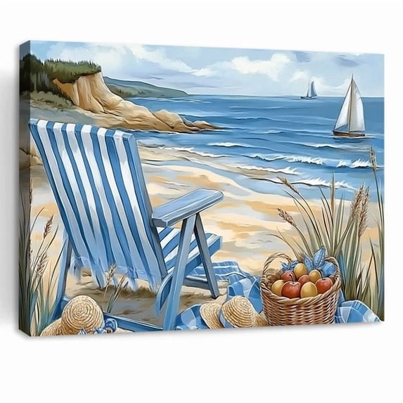 Beach Coastal Scene Wall Art Print Painting Home Decor Artwork Art Home ...