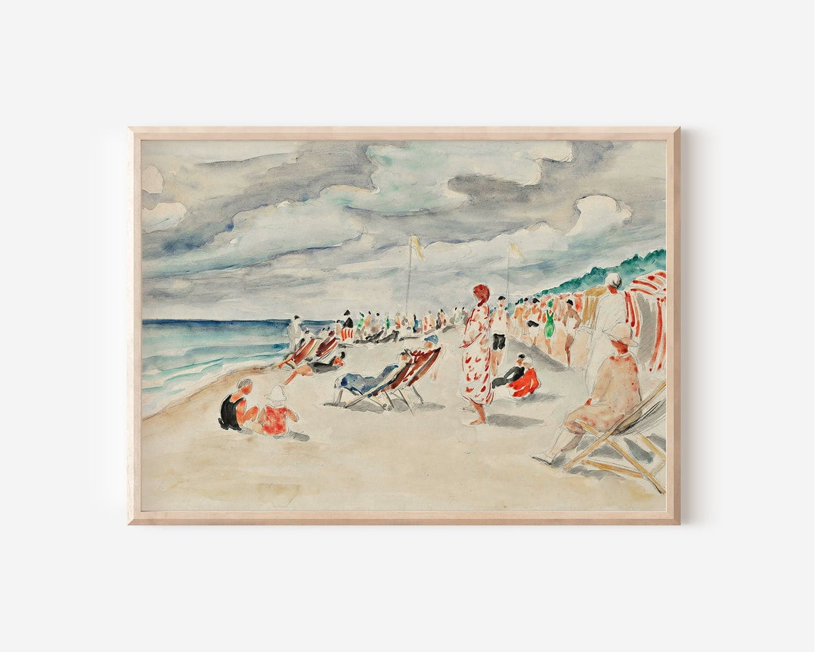 Beach Coastal Seascape Landscape Vintage Poster Unframed Paper Print ...