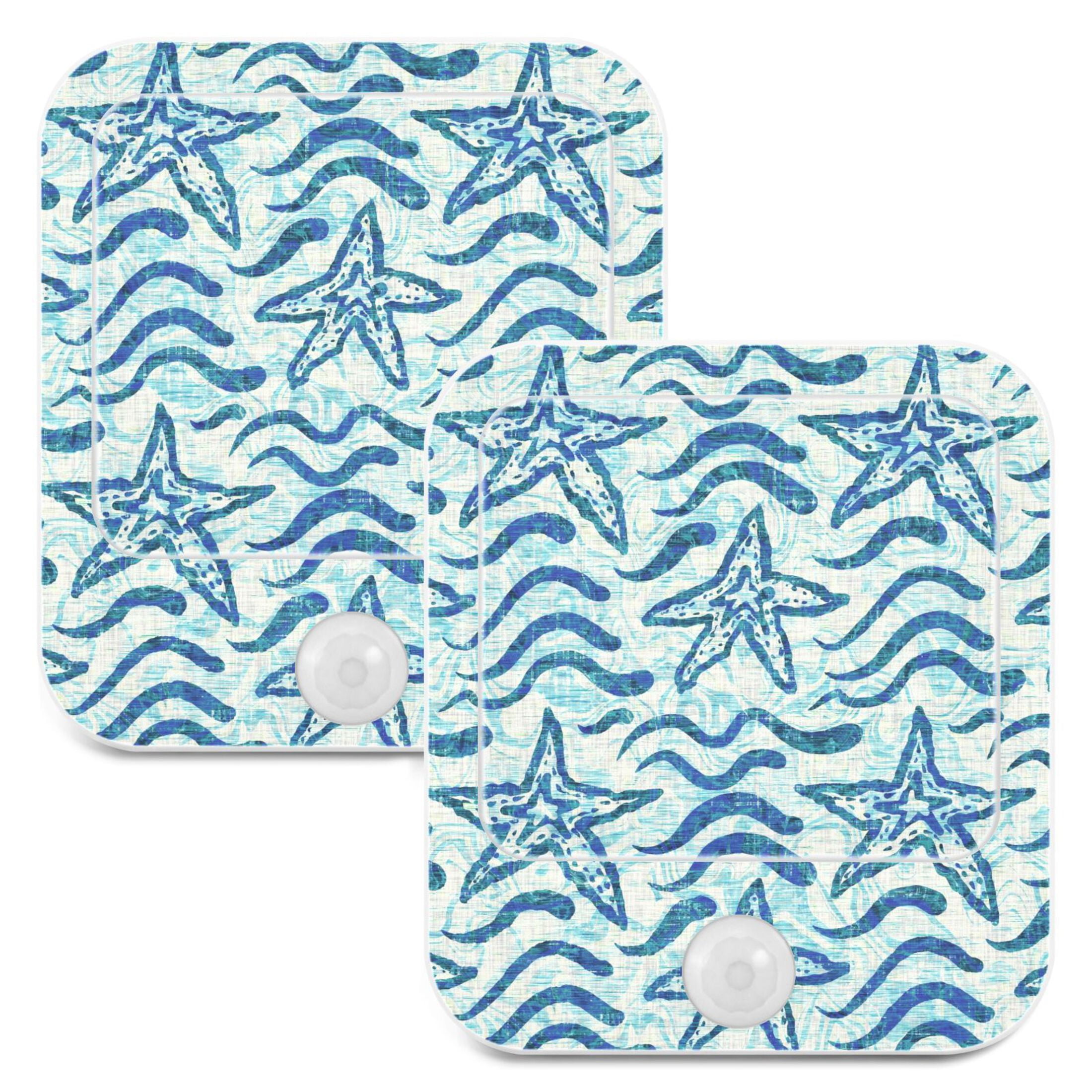 Beach Coastal Seastars Nautical Weave LED Motion Sensor Night Light ...