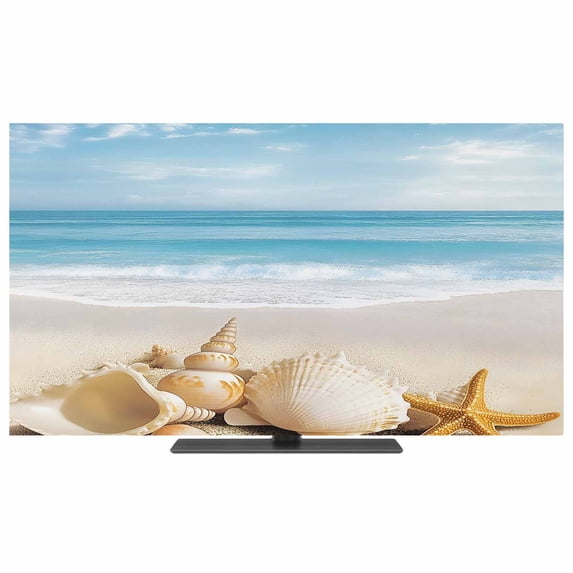 Beach Coastal TV Dust Cover,Stretchable TV Screen Desktop Computer ...