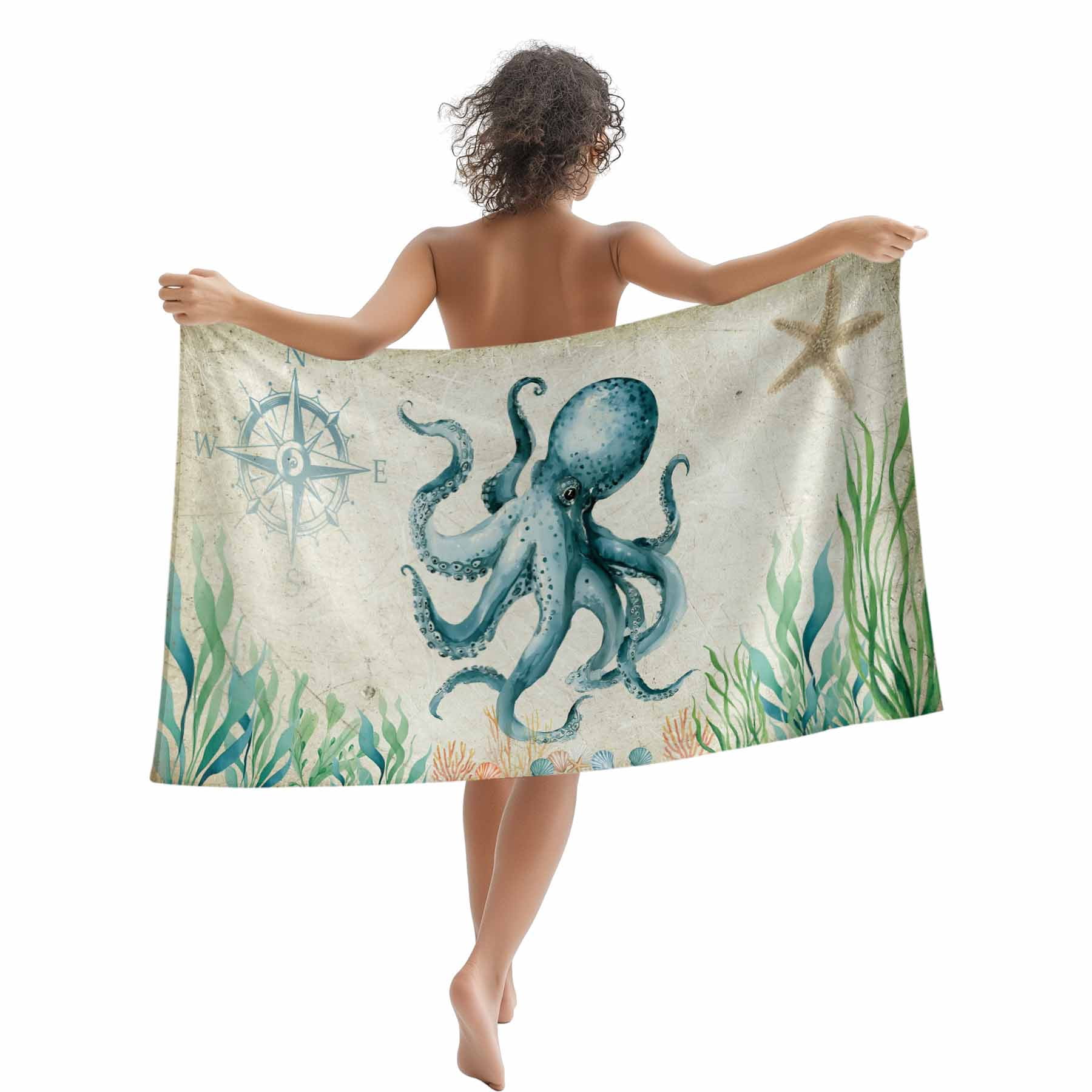 Beach Coastal Theme Beach Towels Blanket Soft&Absorbent Quick Dry ...