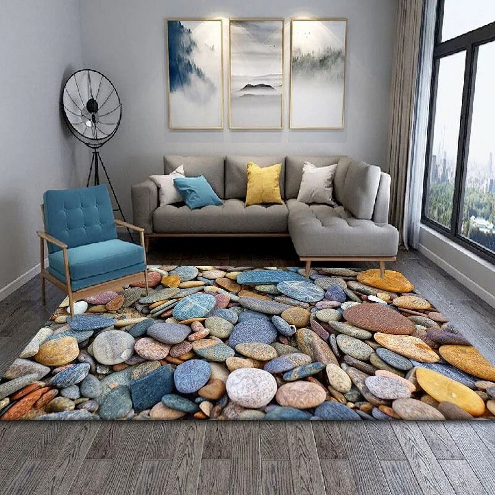 Beach Cobblest 3D Printed Carpet Home Corridor Living Room Bedroom ...