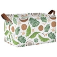Beach Coconut Pattern Collapsible Storage Bin Open Home Shelf Basket ...