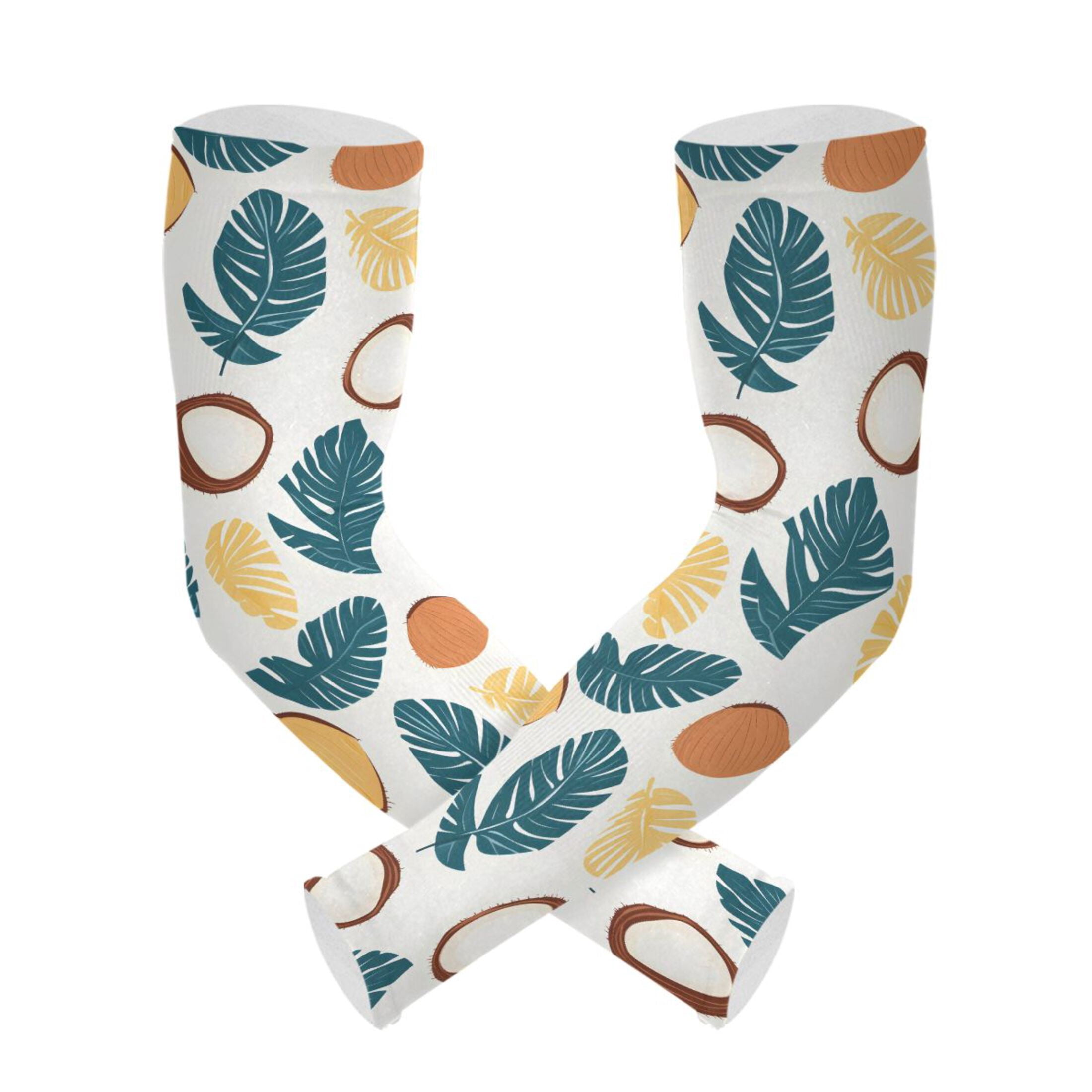 Beach Coconut Pattern UV Protection Cooling Arm Sleeves, Compression ...