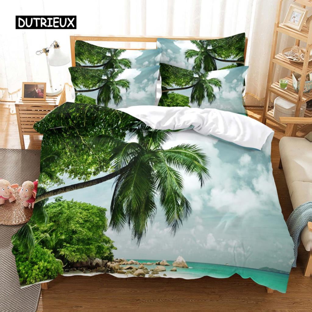 Beach Coconut Tree Duvet Cover Natural Scenery Bedroom ration Quilt ...