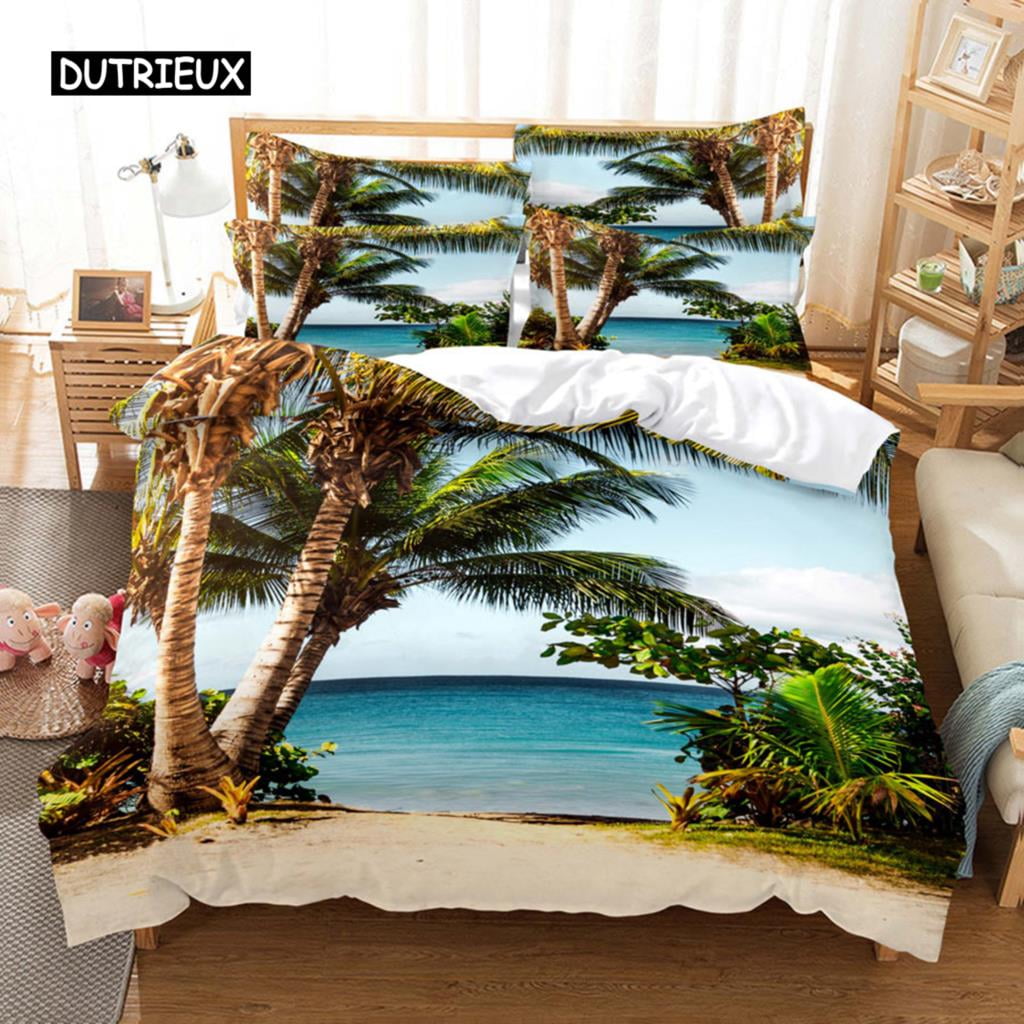 Beach Coconut Tree Duvet Cover Natural Scenery Bedroom ration Quilt ...