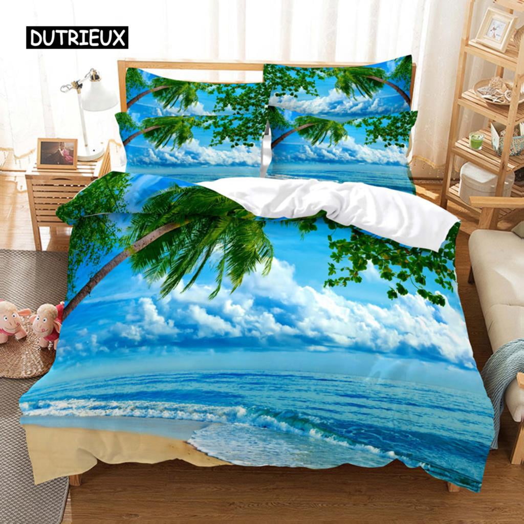 Beach Coconut Tree Duvet Cover Natural Scenery Bedroom ration Quilt ...