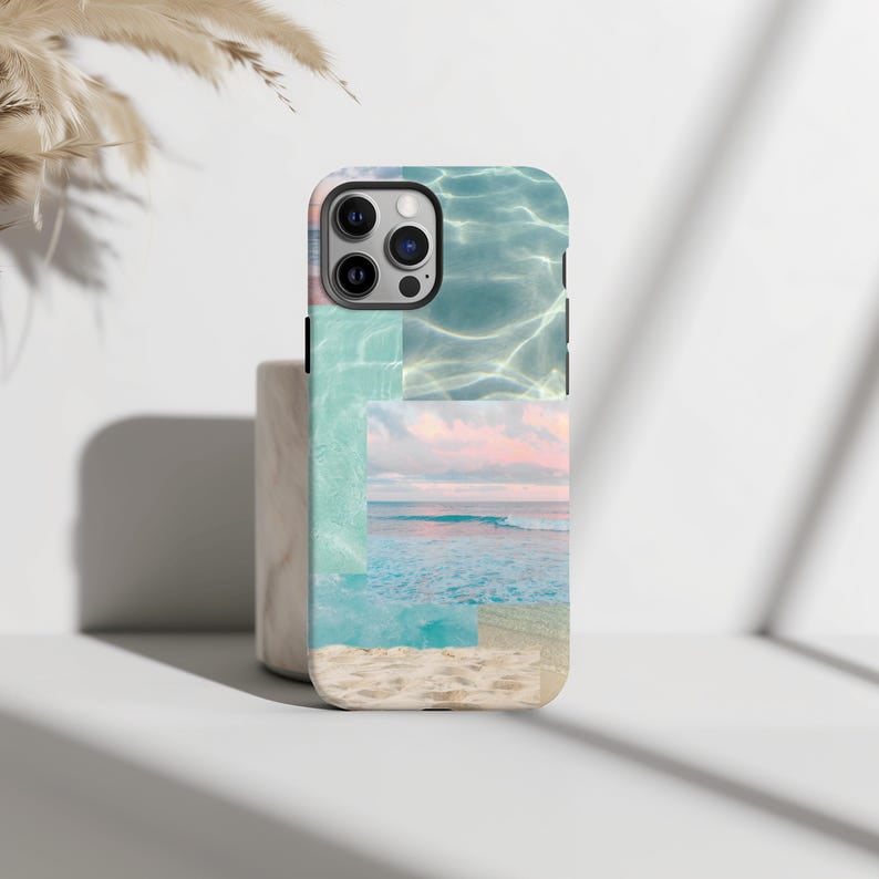 Beach Collage Ocean Mermaid Summer Phone Case for iPhone 11 12 13 14 15 ...