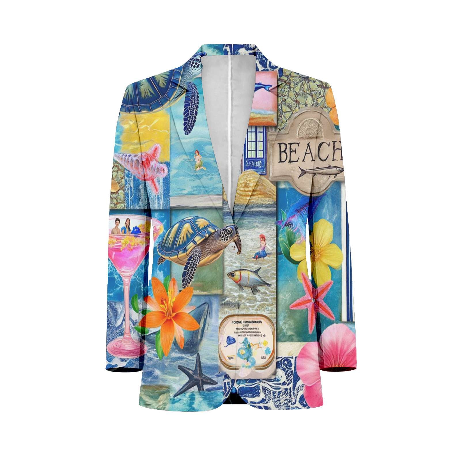 Beach Collage Tropical Paradise Fun Customized Men's Suits full man ...