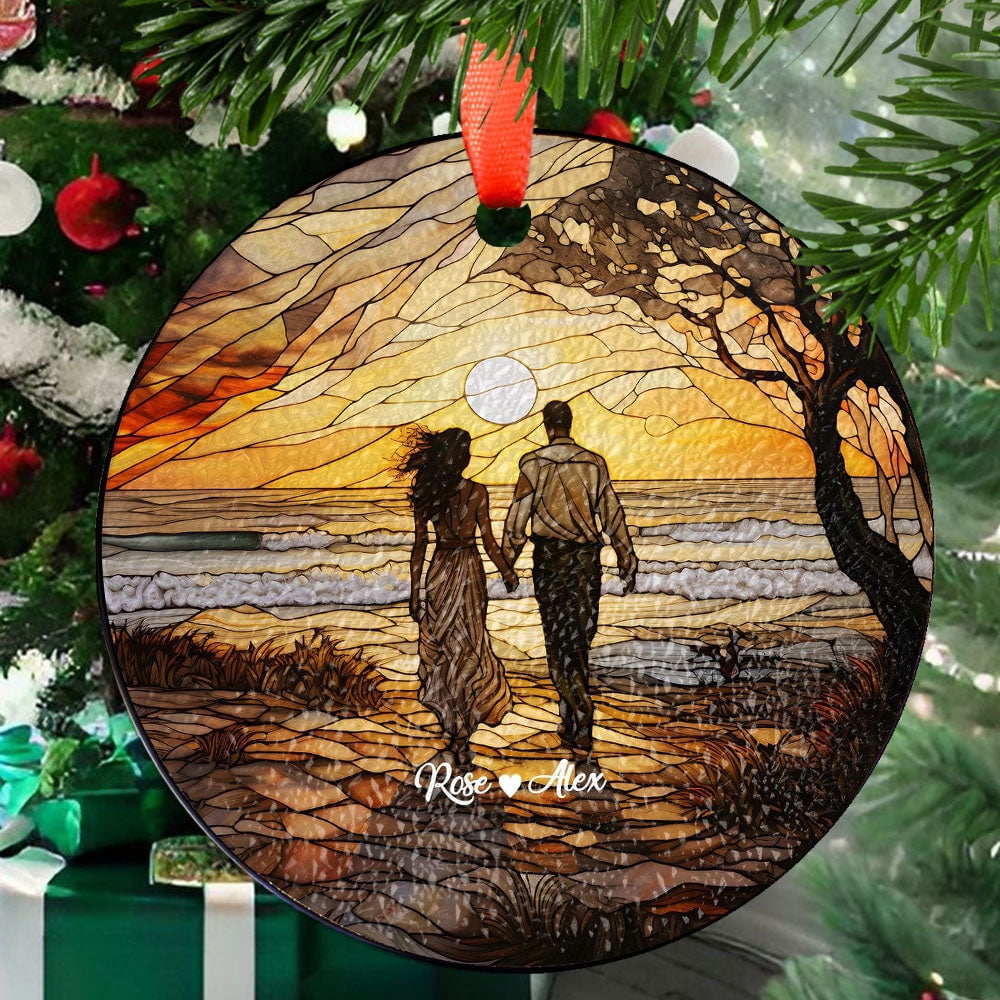 Beach Couple Window Ornament, Suncatcher Window Hanging, Wedding Gifts ...