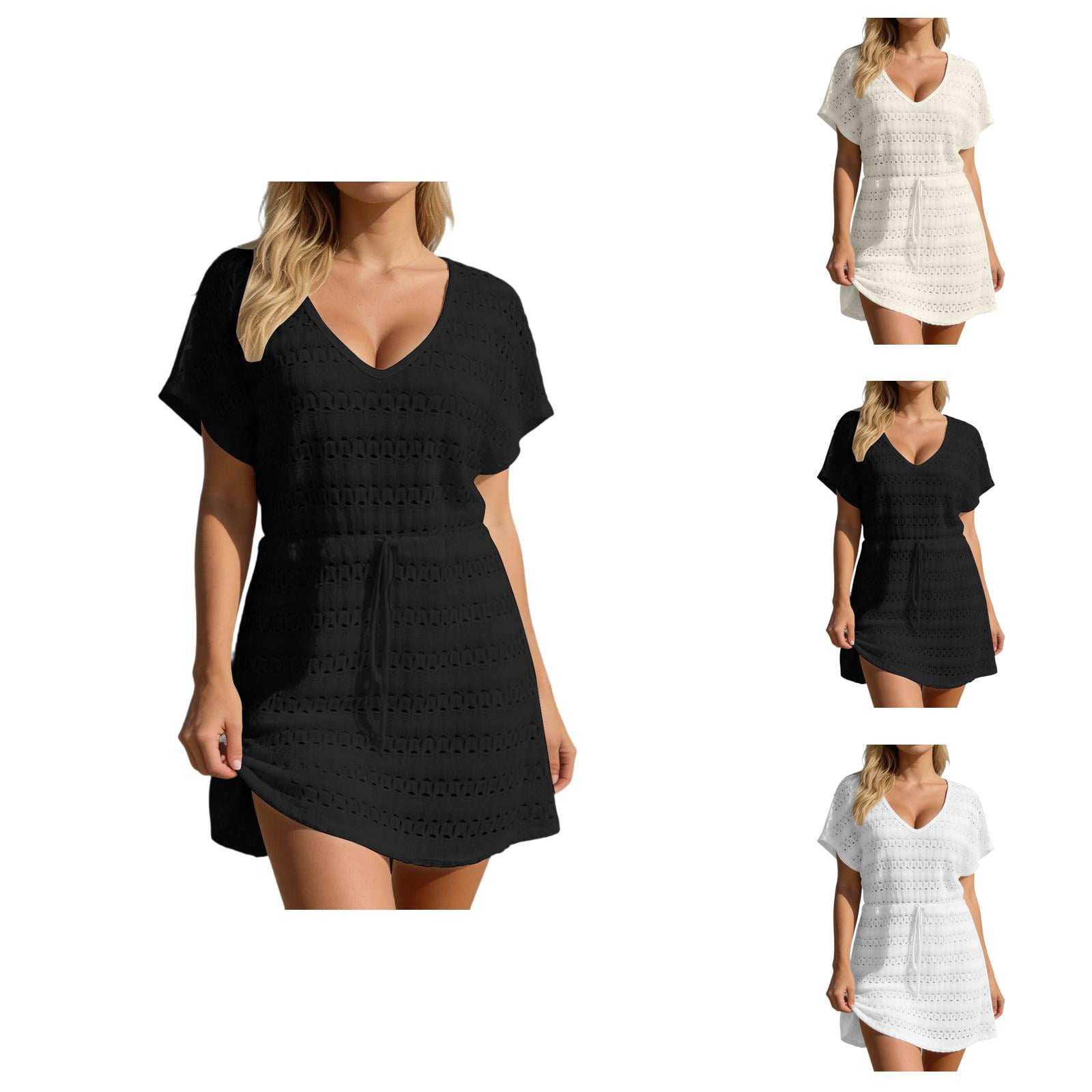 Beach Cover Up Beach Vacation Essentials See Through Lace Dress Casual ...