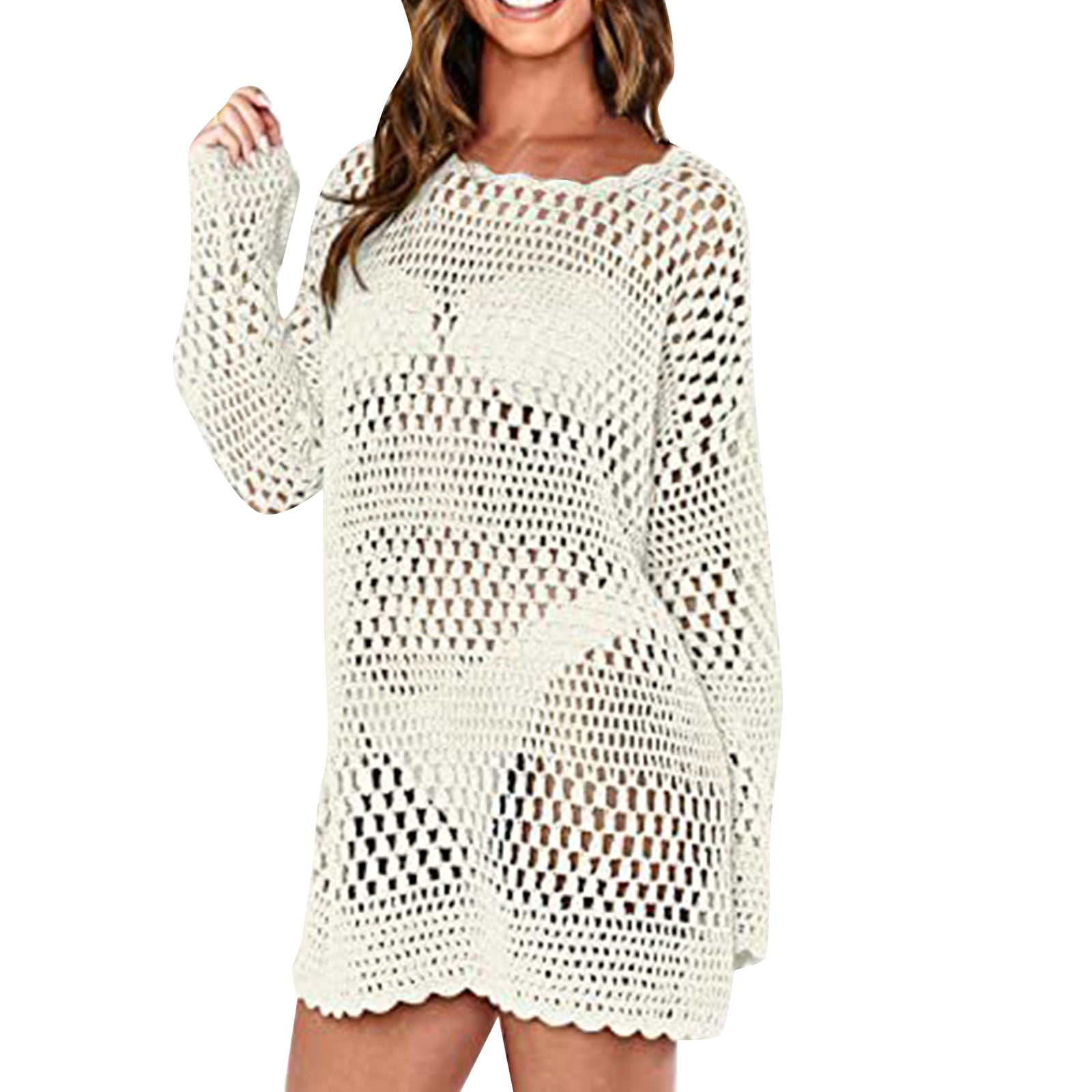 Beach Cover Ups For Women Hollowed Out Beach Sunscreen Smock Sexy