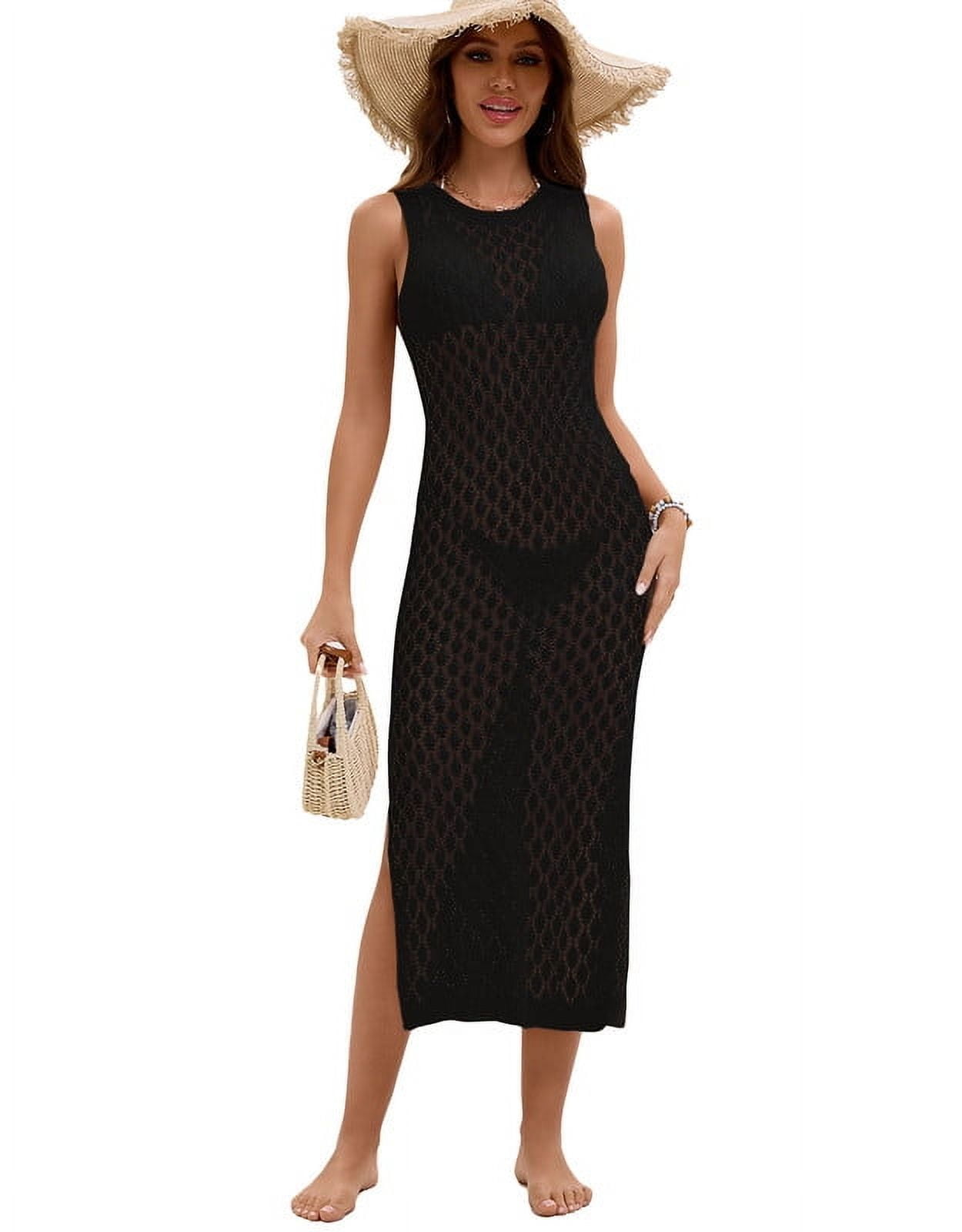 Beach Cover Ups for Women 2025 Crewneck Tank Strap Swimsuit Cover Up ...