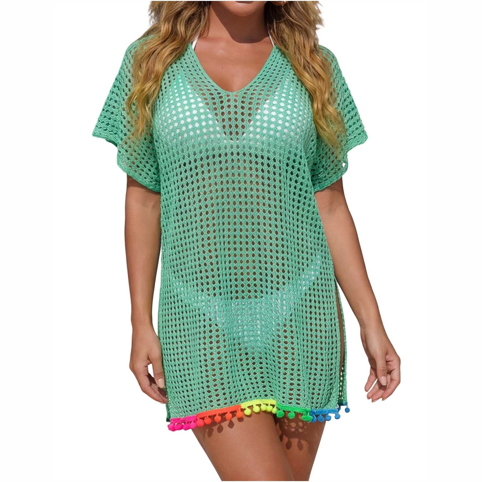 Beach Coverups for Women 2026 Summer Fashion Casual Solid Color V-neck ...