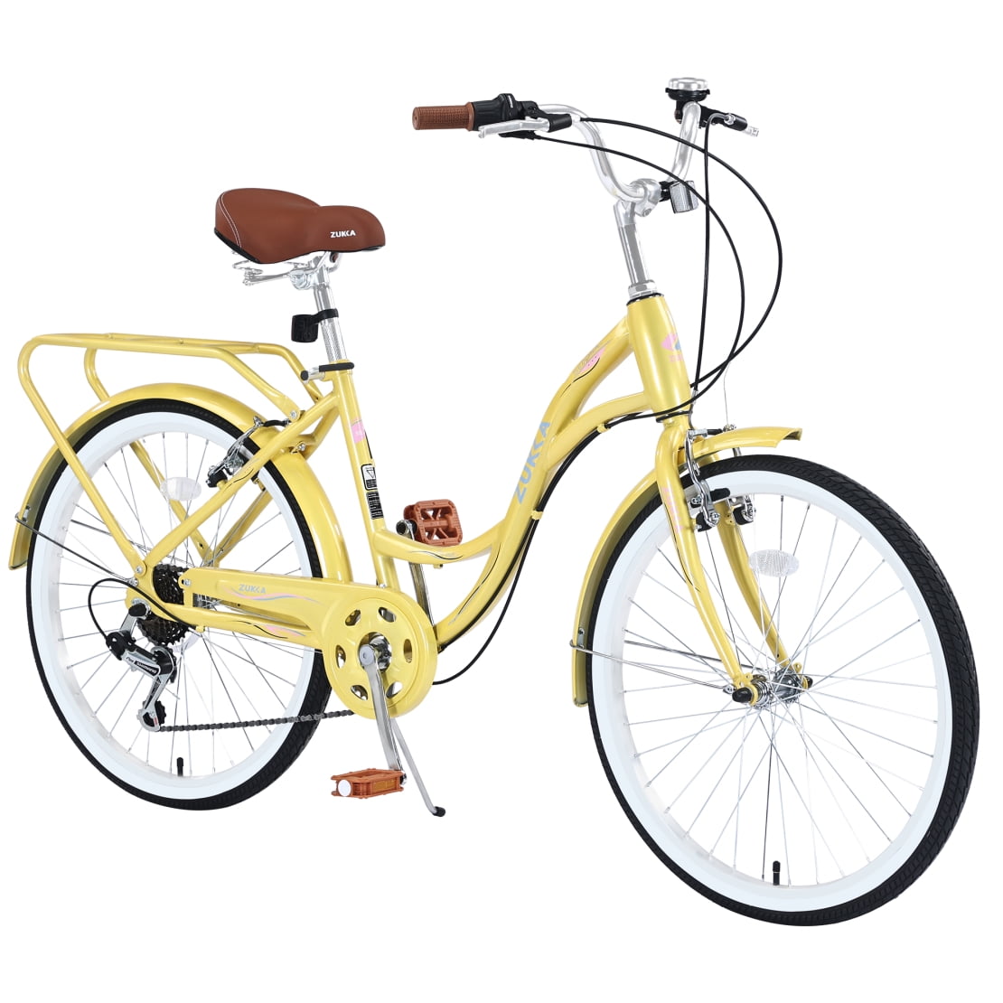Beach Cruiser Bike, 7 Speed Bike for Adults, 24 Inch Womens Bike with ...