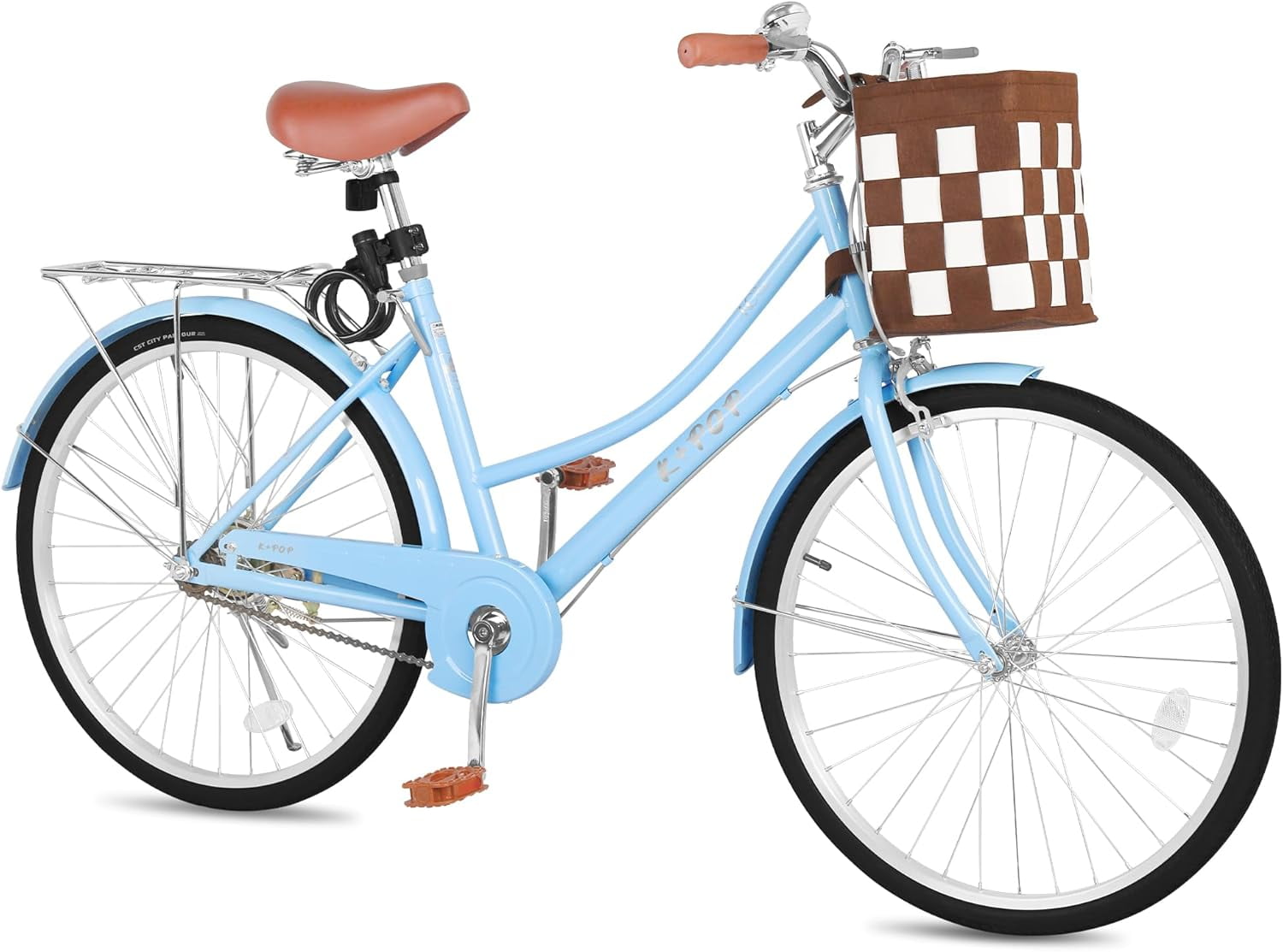 Beach Cruiser Bike for Women, 24 Inch Bikes for Women with Basket ...