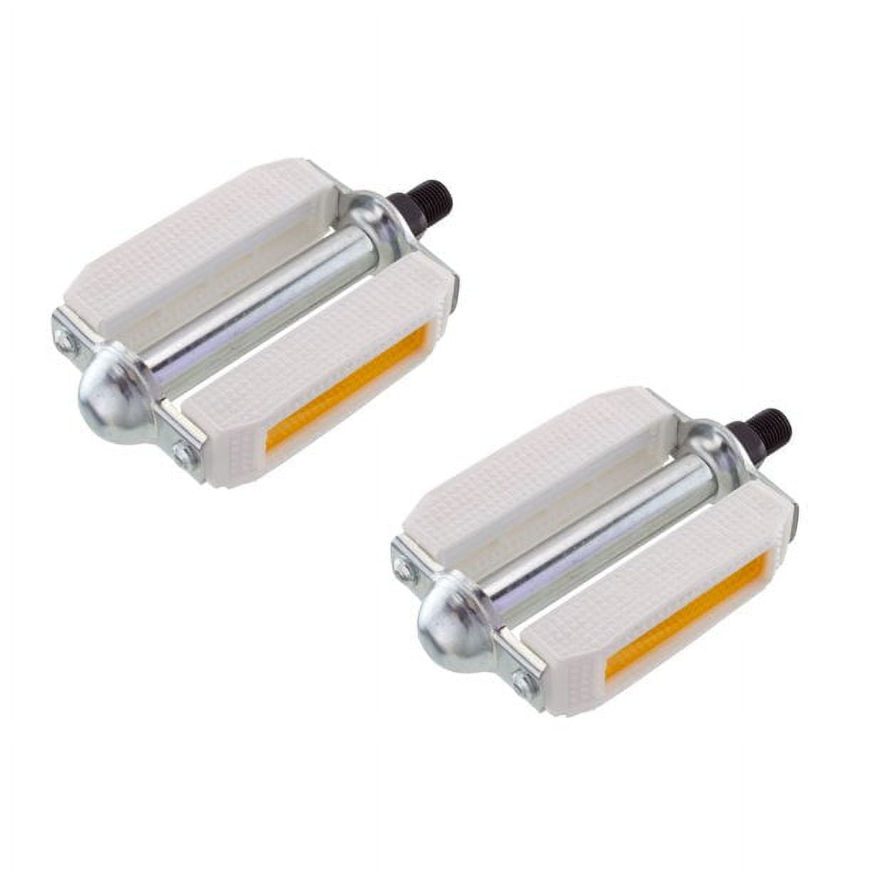 Beach Cruiser PVC Metal Bike 1/2" Pedals, White/Chrome - Walmart.com