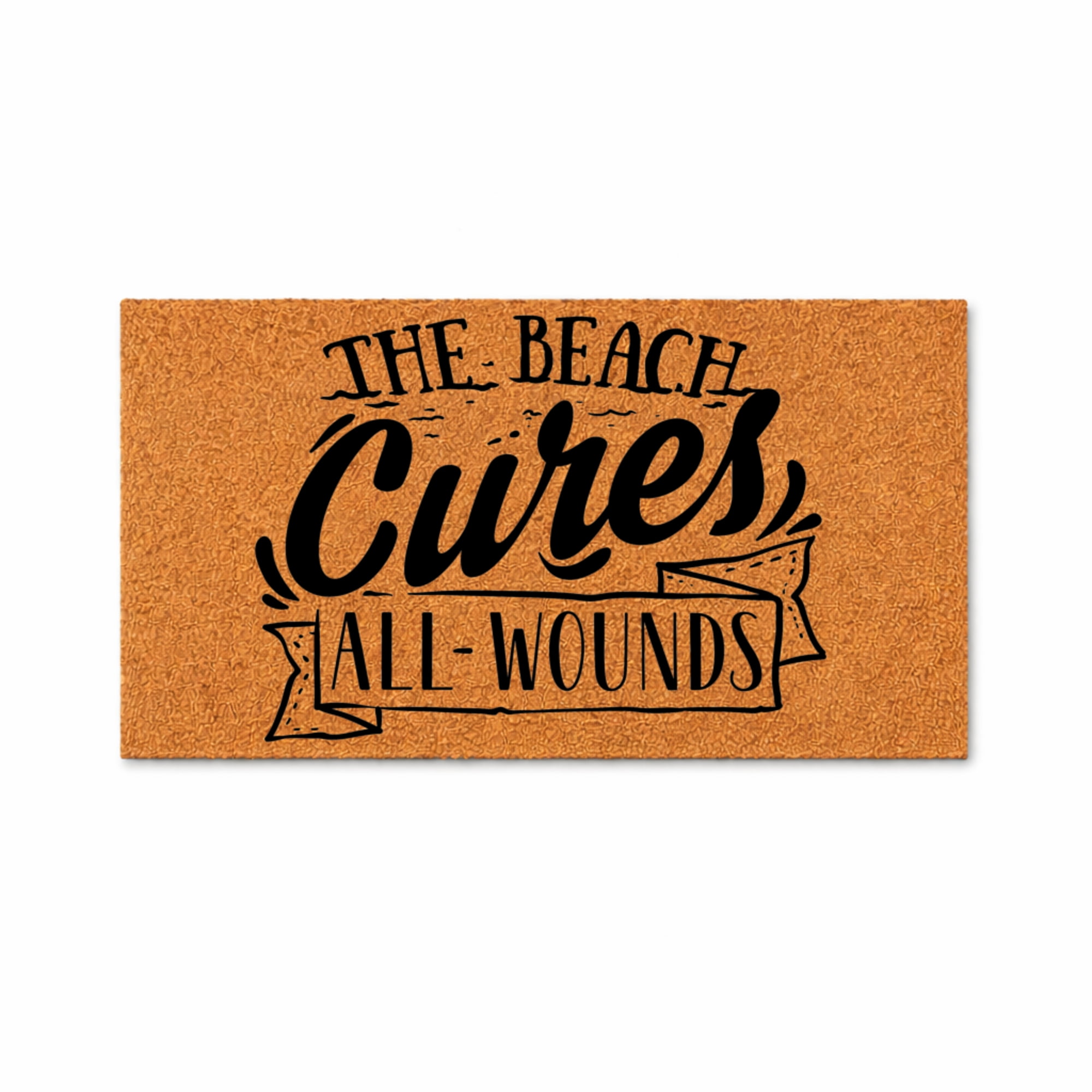 The Beach Cures All Wounds Doormat, Coastal Quote Welcome Mat, Outdoor ...