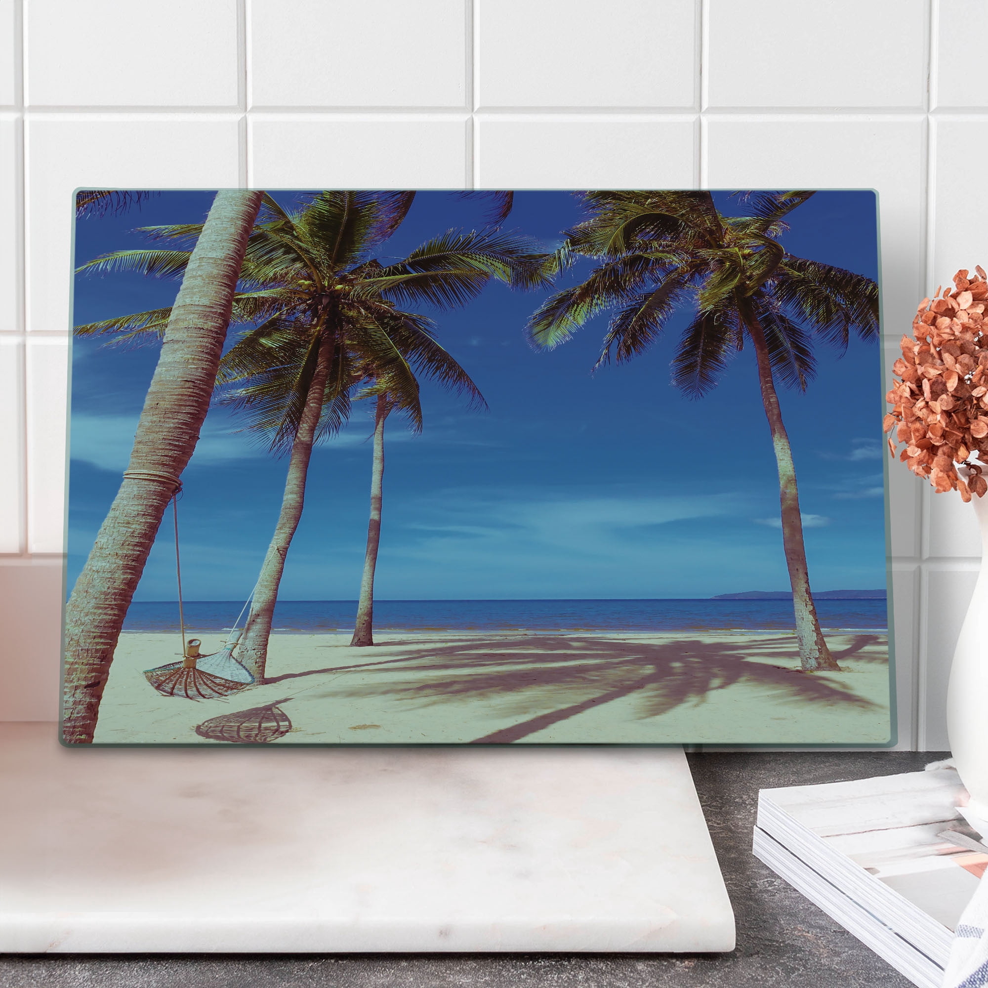 Beach Cutting Board, Image of an Hammock at Summer Tropical Coast by ...