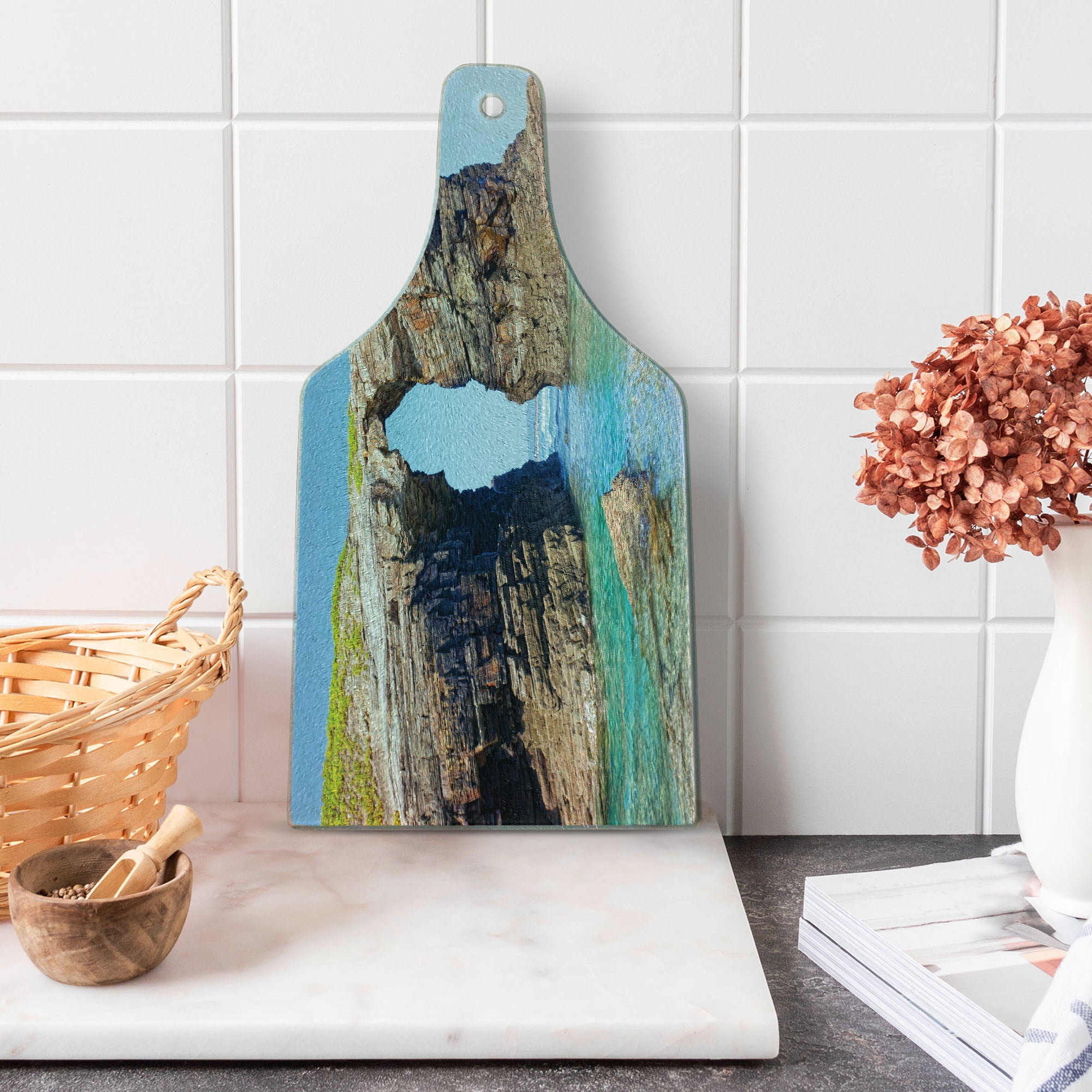 Beach Cutting Board, Old Rocky Stone Arches on Spanish Seacoast Summer ...