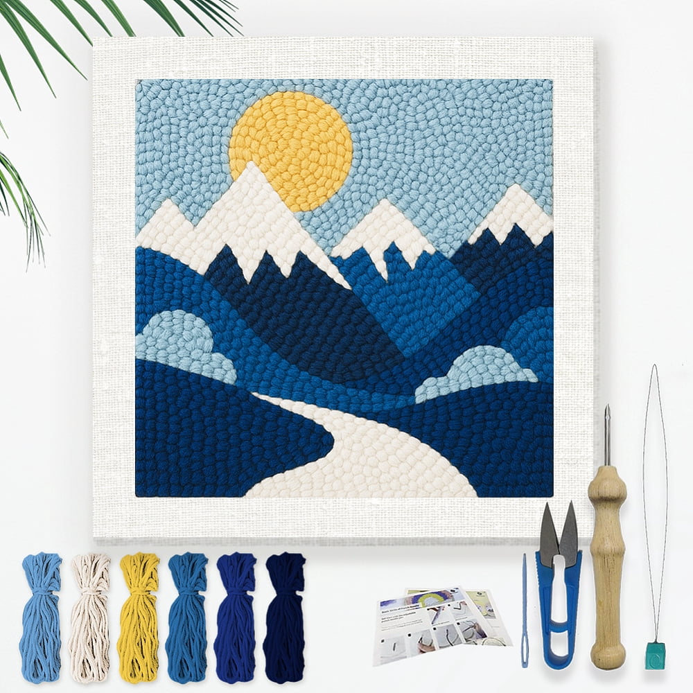 Beach DIY Punch Needle Embroidery Kit for Adult Beginner 9.4" Summer ...