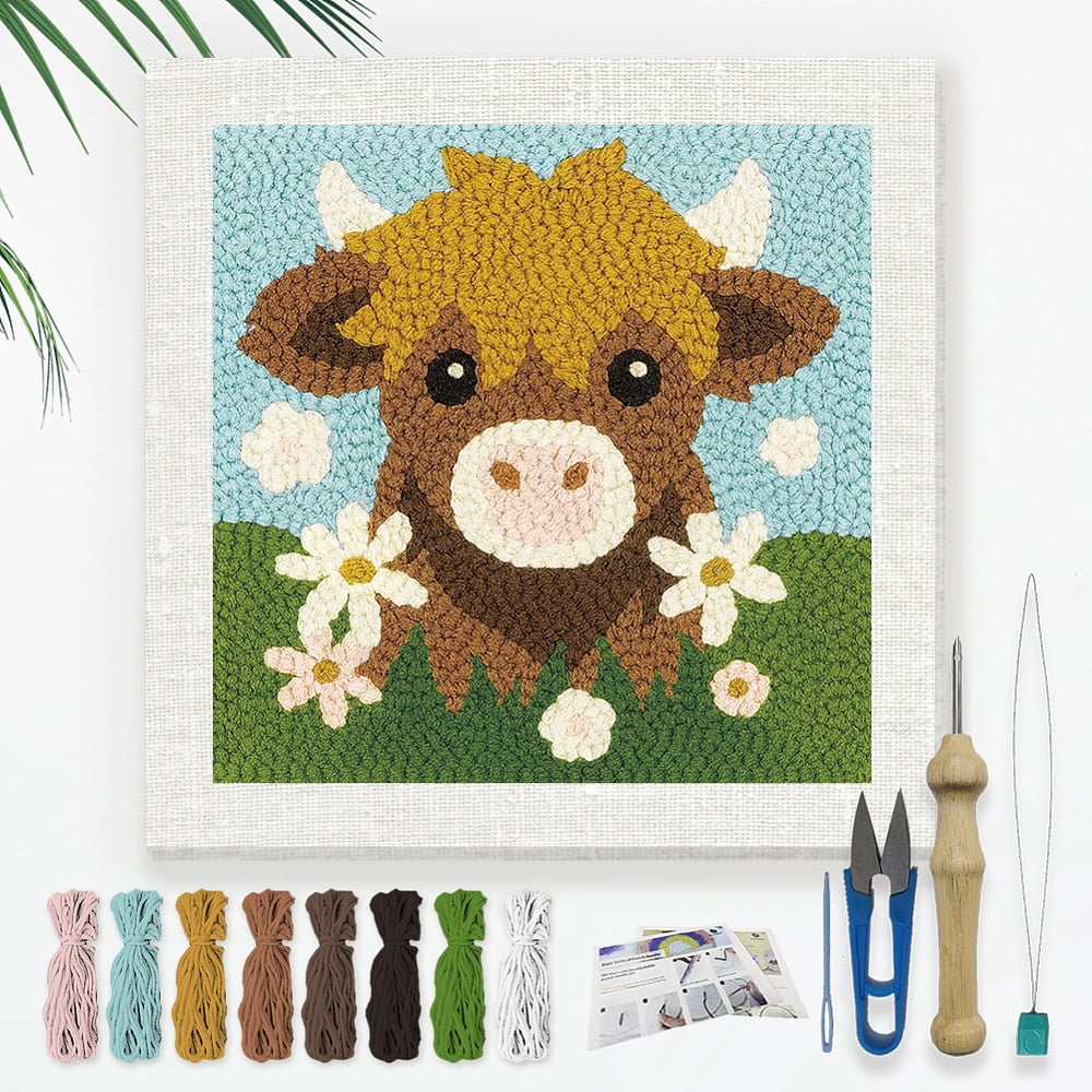 Beach DIY Punch Needle Embroidery Kit for Adult Beginner 9.4" Summer ...