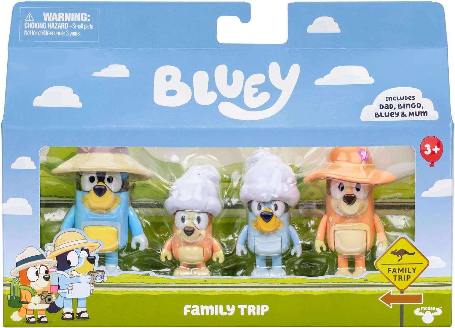 Beach Dad, Mum, Bluey & Bingo Mini Figure 4-Pack (Family Trip ...