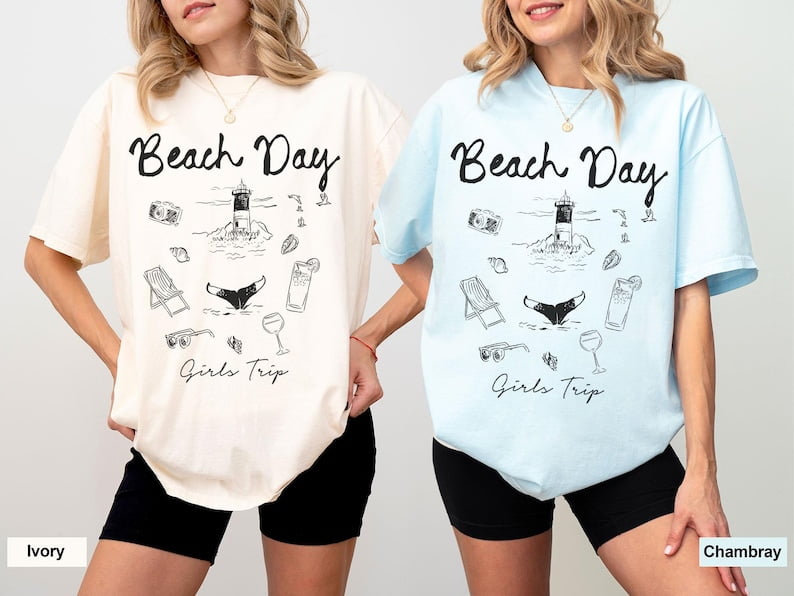 Beach Day Shirt, Girls Trip Tees, Gifts for Her, Comfort Colors ...