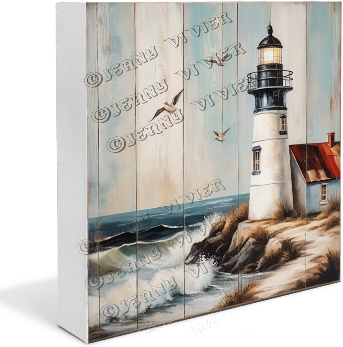 Beach Decor Lighthouse Wooden Box Sign Unique Summer Sign for Table ...
