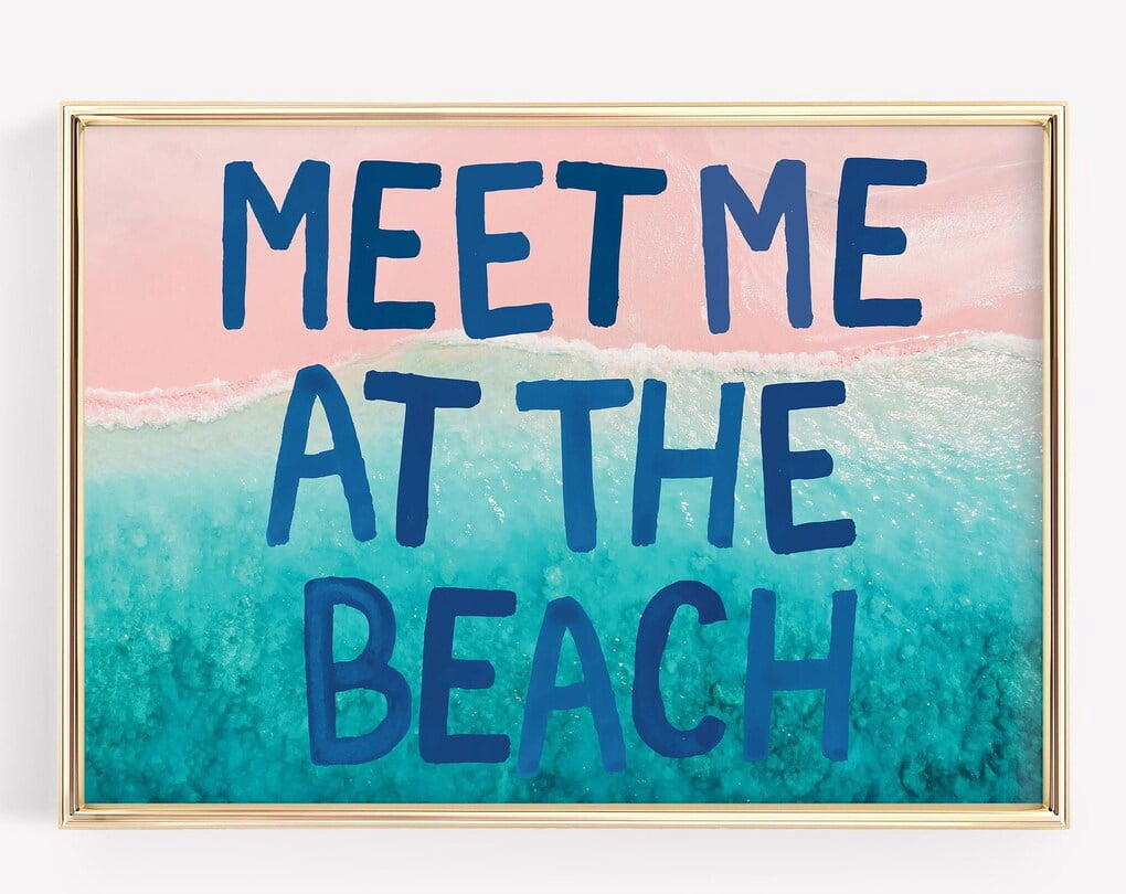 Beach Decor Meet Me At The Beach Ocean Wall Art Sea Painting Beachy ...