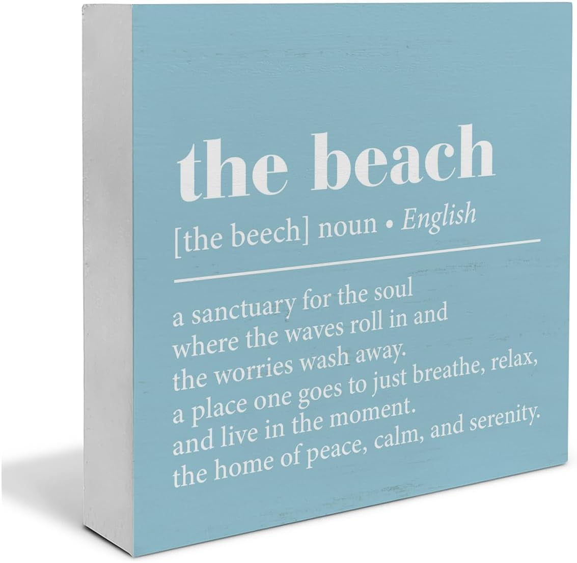 Beach Definition Wooden Box Sign Beach House Decor Blue Beach Themed ...