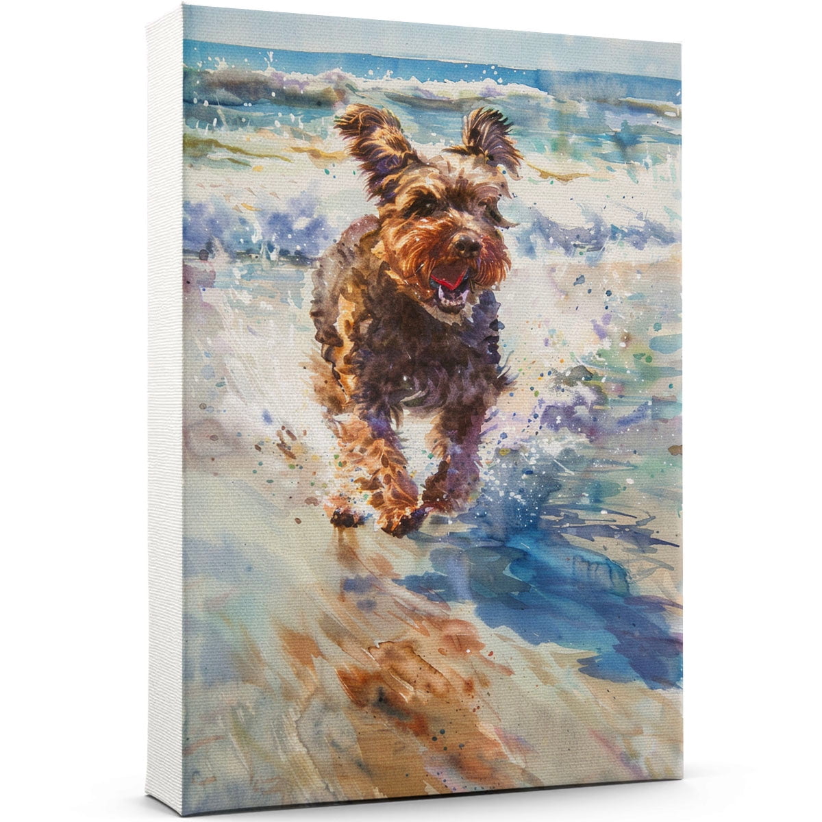 Beach Dogs Art - Bouvierdes Flandres Dog Canvas, Dog Pictures Wall ...
