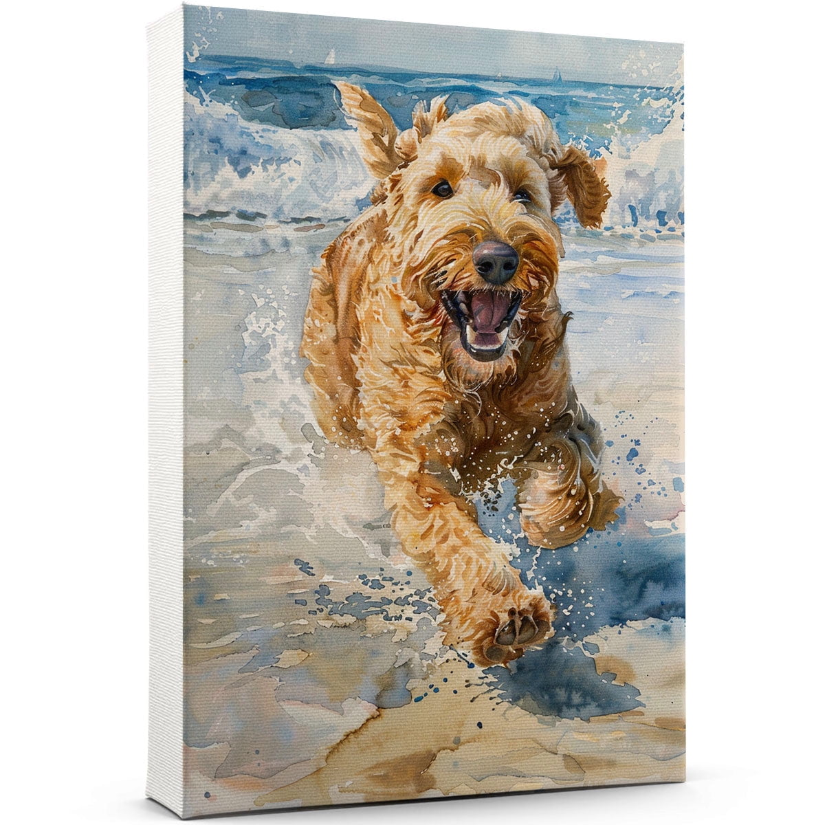 Beach Dogs Art - Otterhound Dog Canvas, Dog Pictures Wall Decor, Dog ...