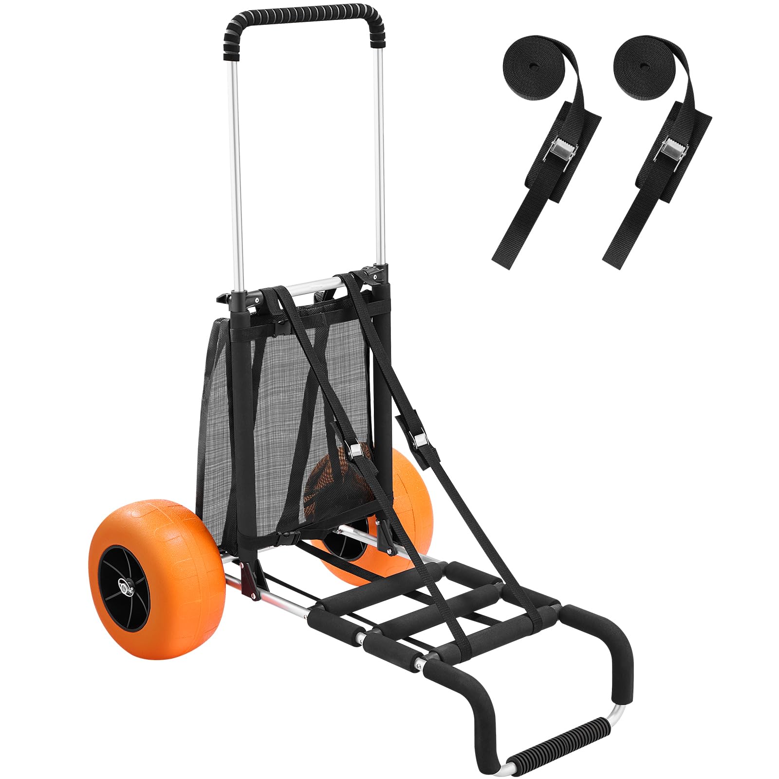 Beach Dolly with Big Wheels for Sand, 29.9" x 15.4" Cargo Deck, w/ 12 ...