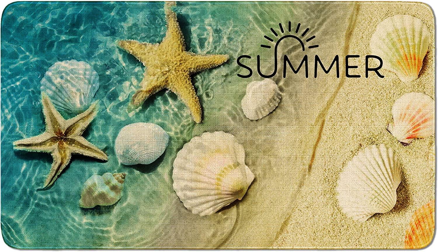 Beach Door Mat Indoor,17”x 30” Non-Slip Rubber Backing Entryway Rug ...