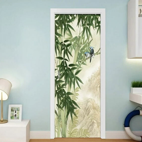 Beach Door Stickers Nature scenery 3d wallpaper Self-adhesive Bedroom ...