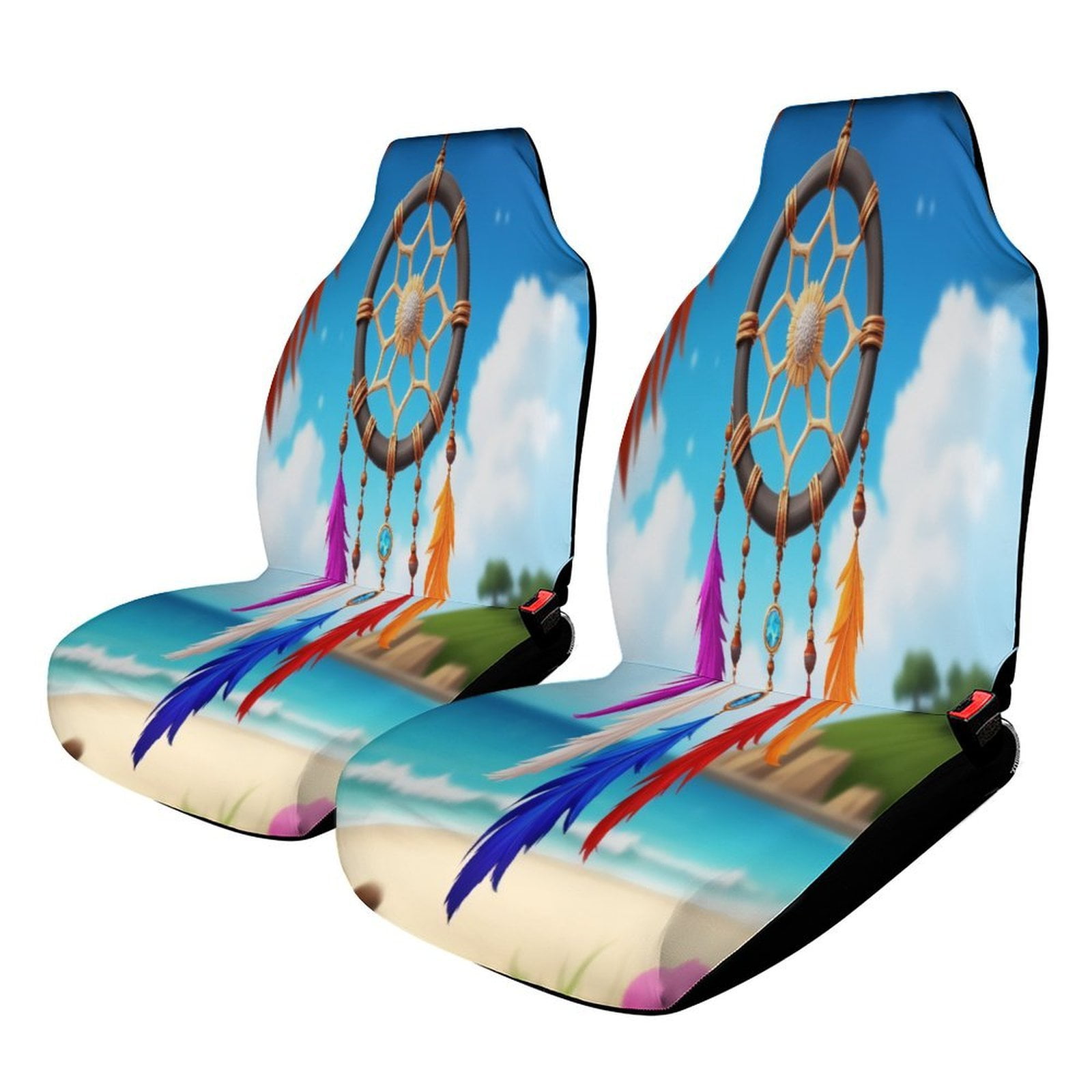 Beach Dreamcatcher Feathers Car Seat Covers,Universal Auto Front Seats ...