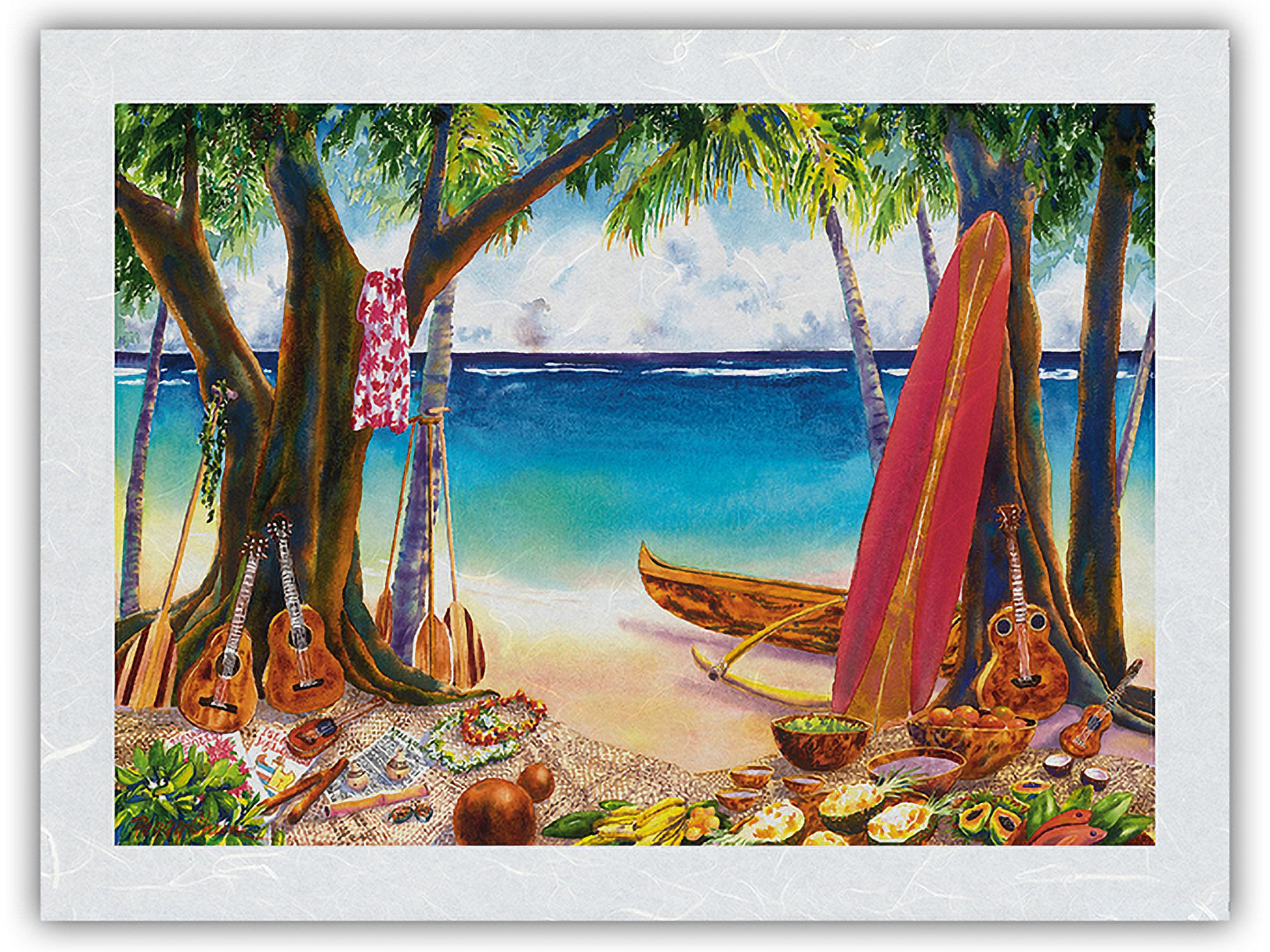 Beach Dreams - Hawaiian Beach Party - Ukuleles Surfboards - From an ...